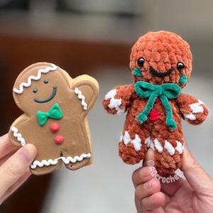 No Sew Mini Gingerbread Man Crochet Pattern (gingerbread Man Crochet Pattern, Christmas Crochet ...