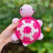 Handmade Pink Crochet Turtle Plushie, Crochet Pink Turtle Stuffed ...