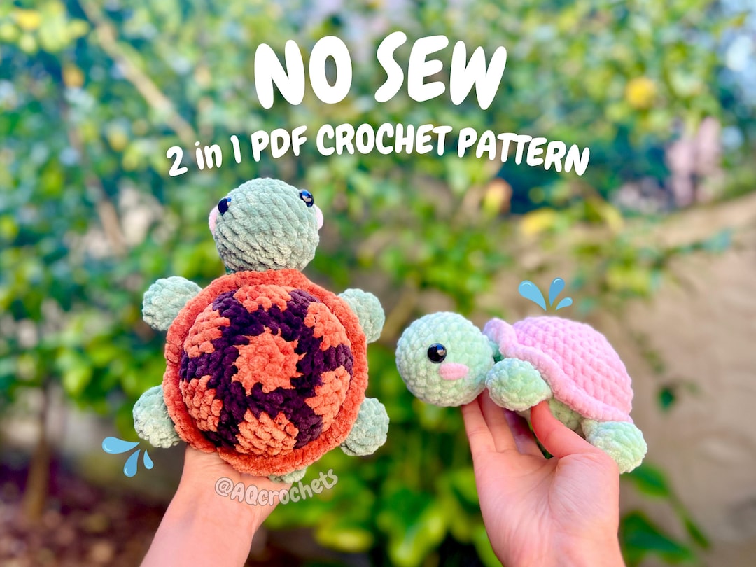 No Sew Baby Turtle Crochet Pattern (no Sew Crochet Pattern, Crochet Turtle Pattern, Amigurumi ...