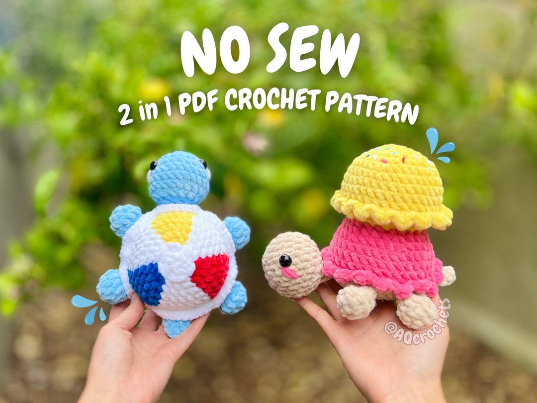 No Sew Summer Turtles Crochet Pattern (no Sew Crochet Pattern, Crochet ...