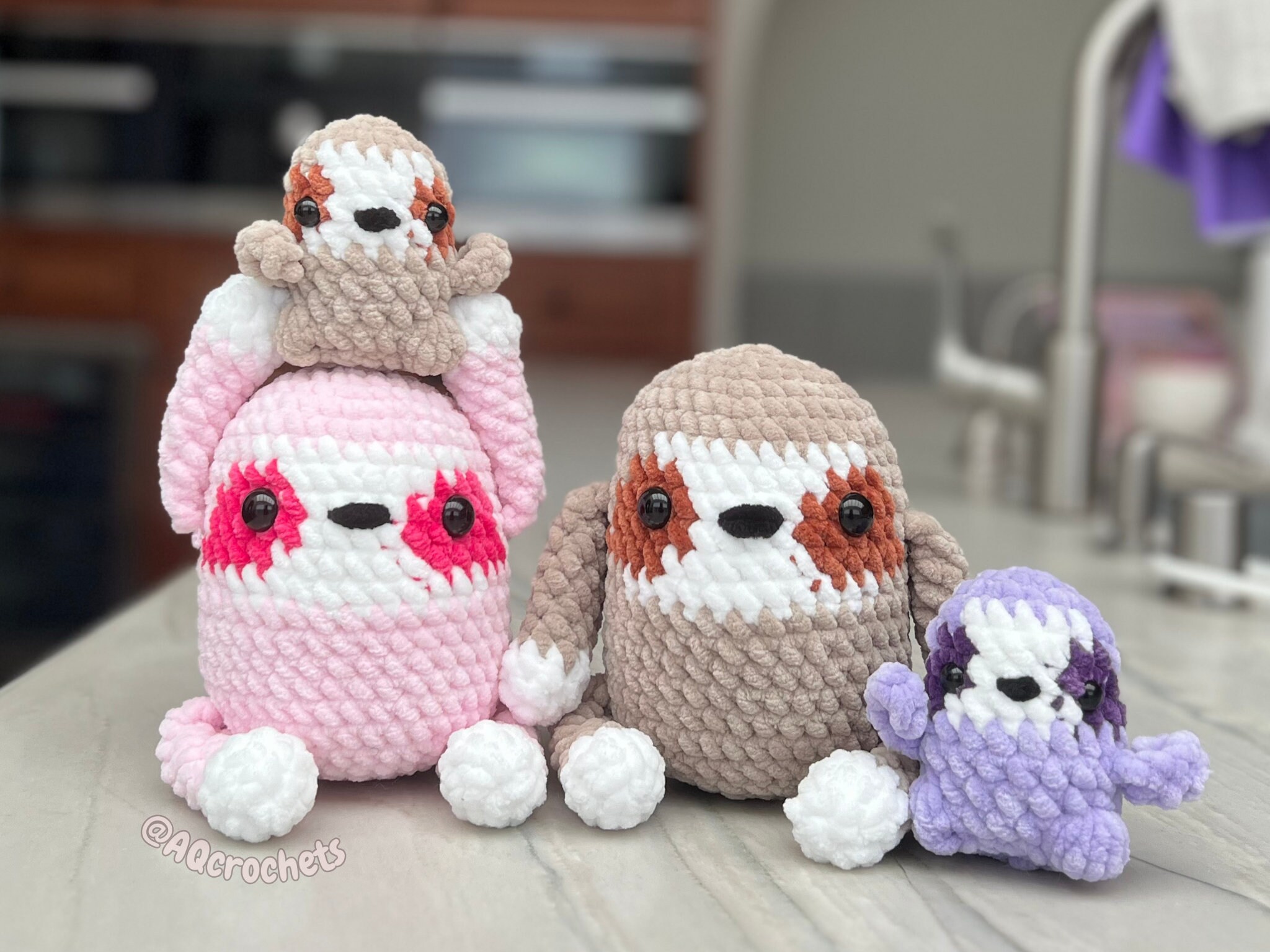No Sew Sloths Crochet Pattern (no Sew Crochet Pattern, No Sew Sloth ...