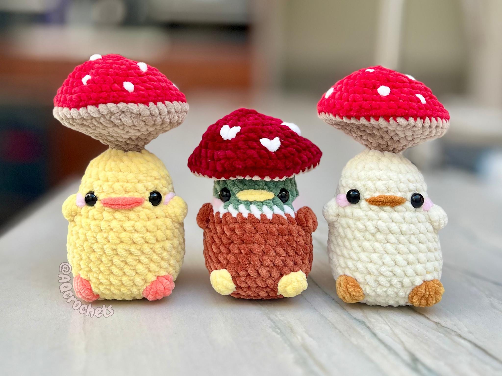 No Sew Mushroom Ducks Crochet Pattern (mushroom Duck Crochet Pattern ...
