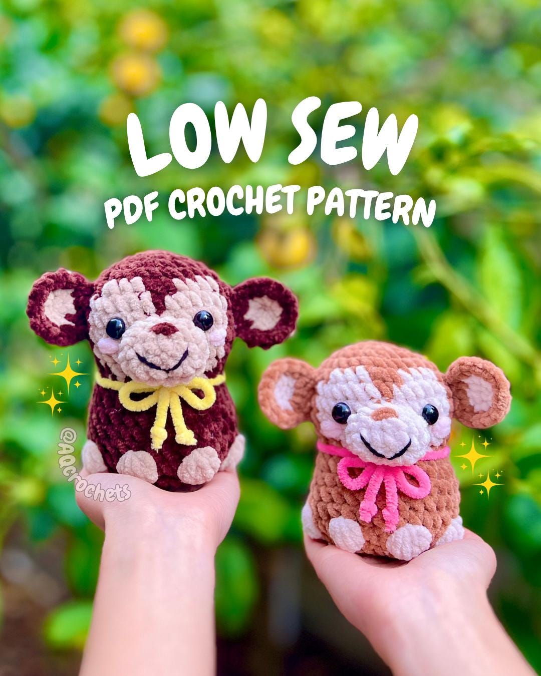 Low Sew Sitting Monkey Crochet Pattern (monkey Crochet Pattern ...