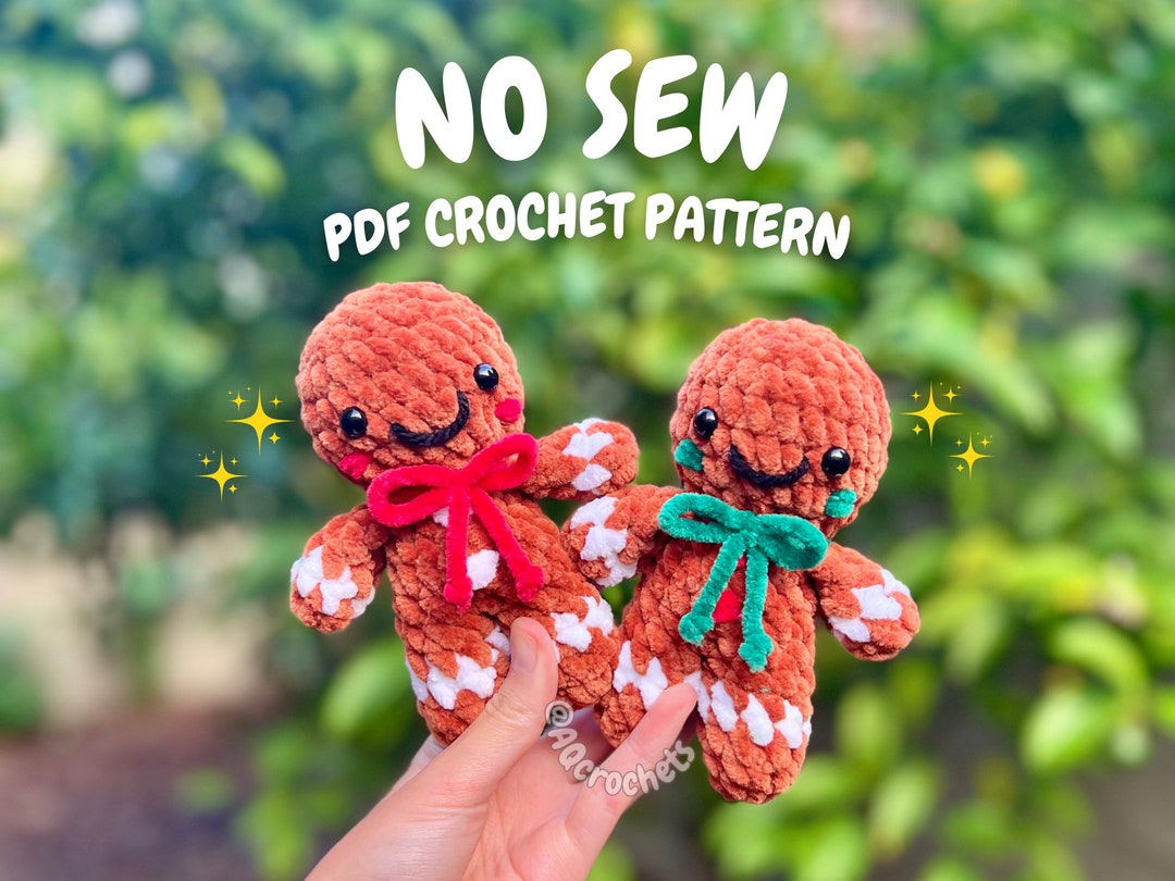 No Sew Mini Gingerbread Man Crochet Pattern (gingerbread Man Crochet ...