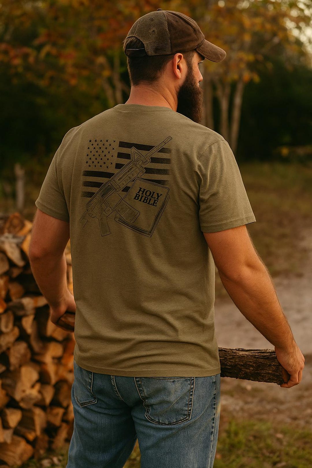 Tactical Christian Gym Shirt – Bible, Rifle, American Flag Design - Etsy
