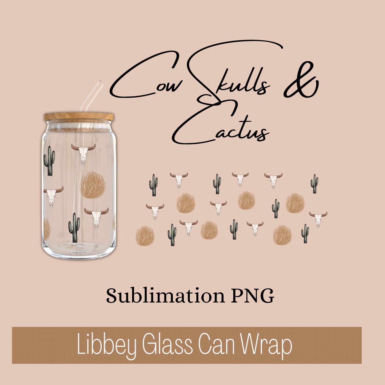 Digital Download and Printable Libby Glass Can Sublimation Design ...