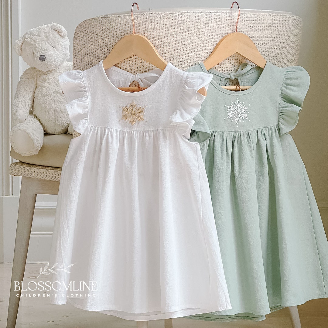 Dress for Girls. Baby Linen Dress for Summer. Toddler Clothing for ...