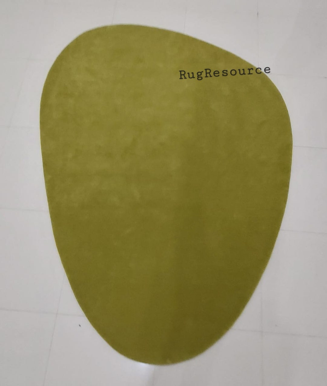 Green Rug Solid Plain Rug Olive Green Area Rug Oval Shape Handtufted ...