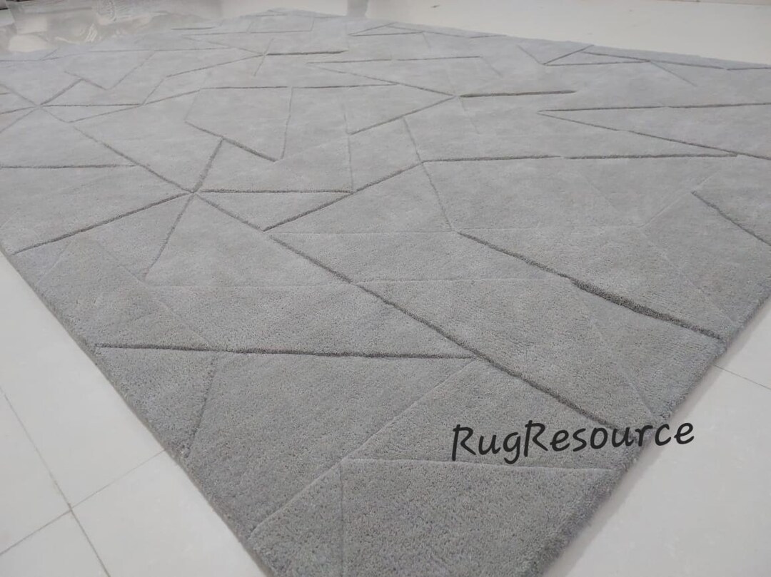 8x10 Gray Area Rug Modern Abstract Rug Solid Grey Rug Contemporary ...