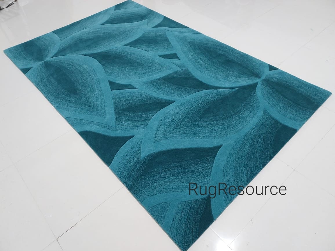 Floral Teal Blue Area Rug 8x10 9x12modern Abstract Handmade Gradient ...