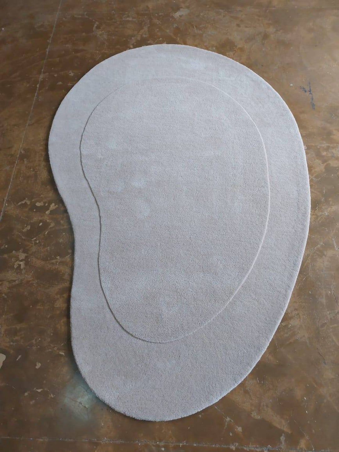 Irregular Shape Ivory Kidney Shape 8x10 Modern Abstract 100 % Wool ...