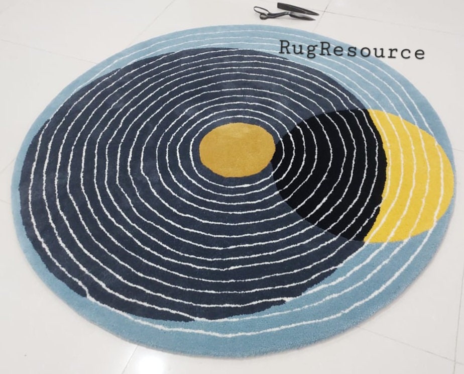 Circle Rug8x8 Round Rug Handmade Tufted Wool Rug Contemporary Rug for ...