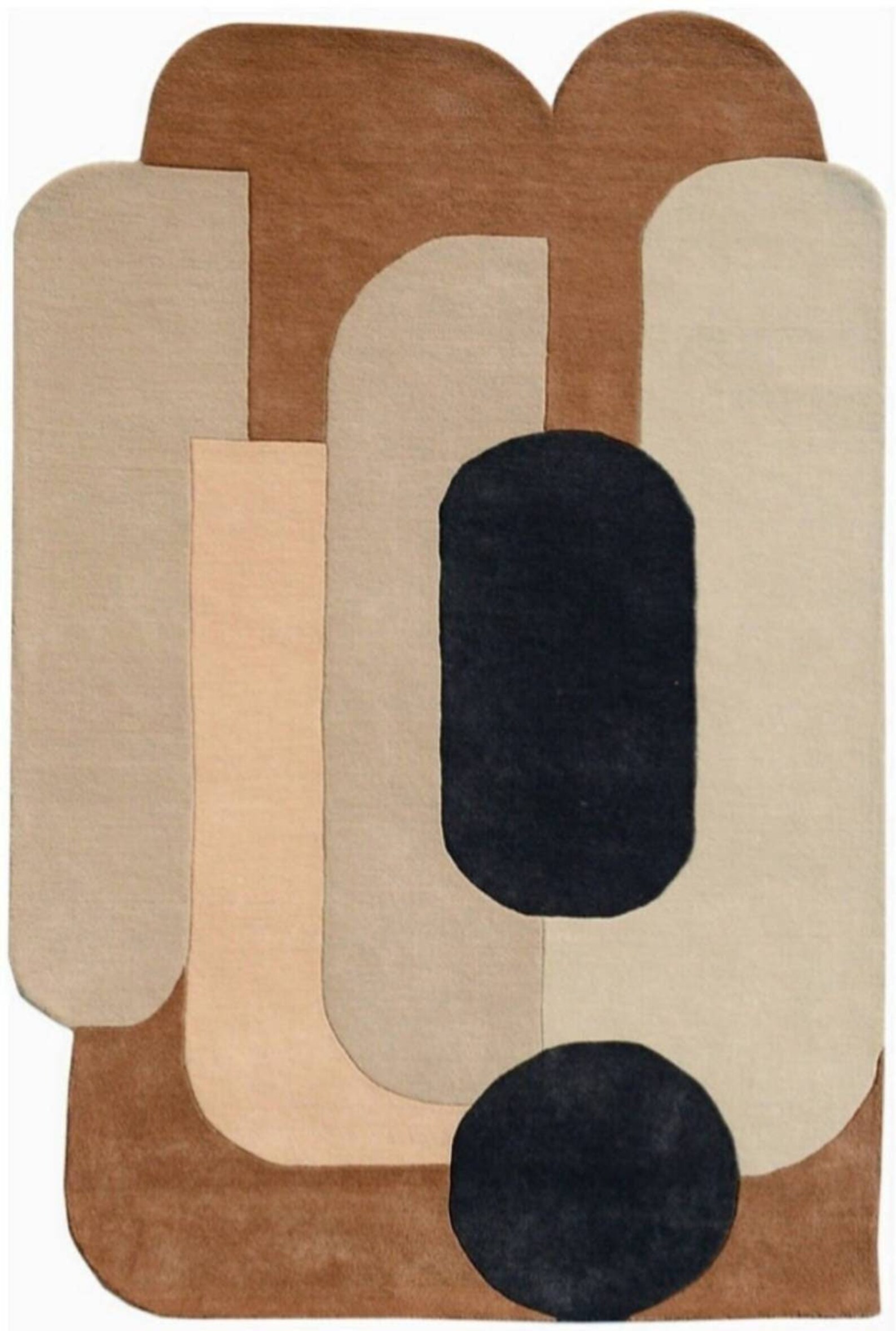 Modern Abstract Handmade Irregular Shape Wool Area Rug for Living Room ...