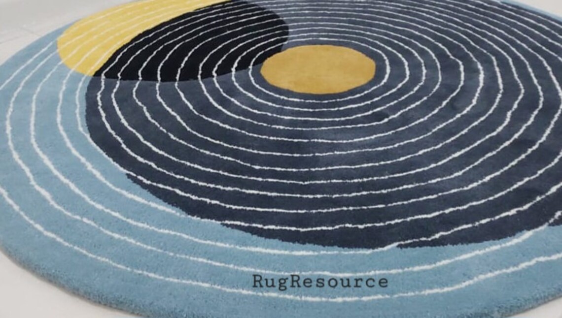 Circle Rug8x8 Round Rug Handmade Tufted Wool Rug Contemporary Rug for ...