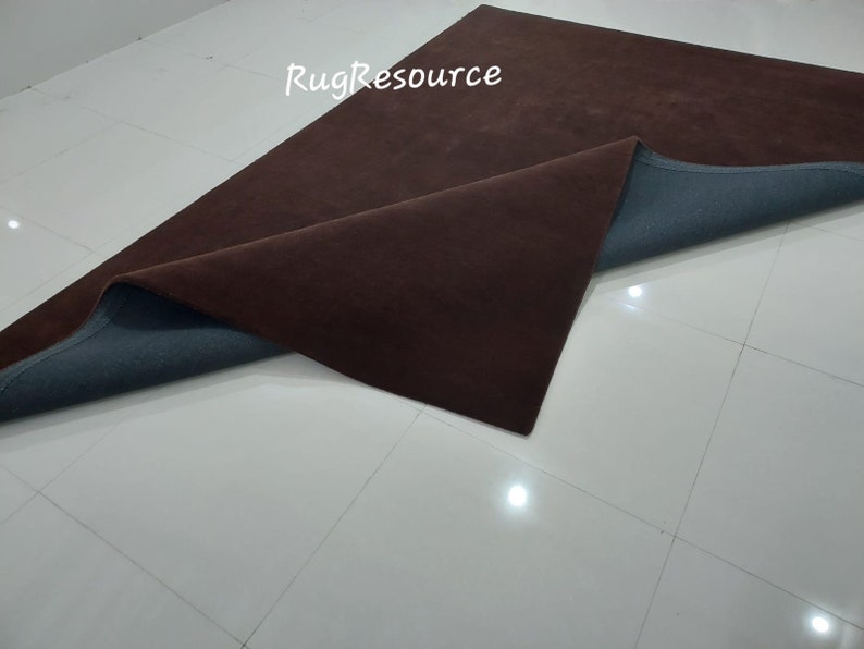8x10 Dark Choco Brown Area Rug -modern Abstract Solid Plain Rug for ...