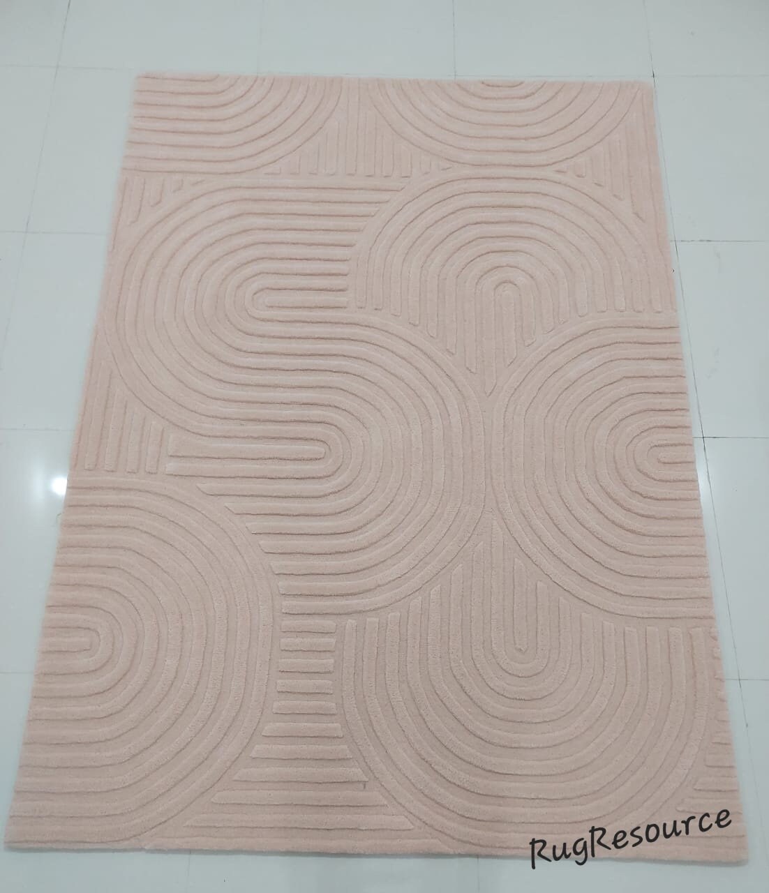 Minimalist Modern Abstract Pink Rug High Low 100% Wool Area Rug for ...