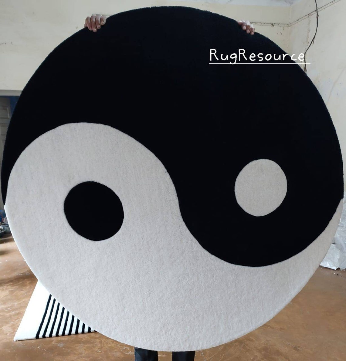 Black and White Circle Rug Yin-yang Rug Round Wool Area Rug for Living ...