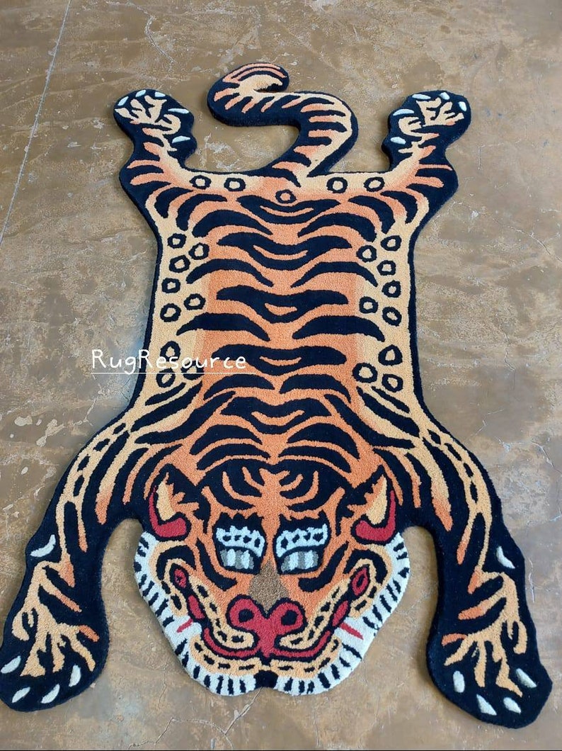 Handmade Tufted Tibetan Tiger Rug for Living Room - Etsy
