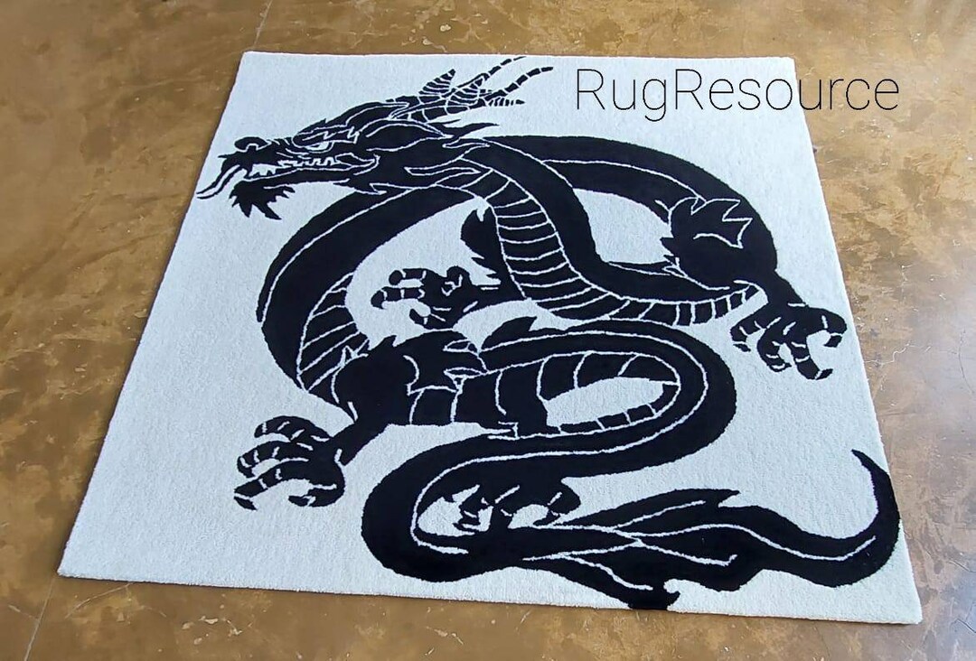 Handmade Tufted Chinese Dragon Rug for Living Room, Bedroom Kidsroom ...