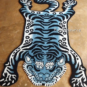 Handmade Tufted Tibetan Tiger Rug for Living Room, Bedroom,kidsroom ...