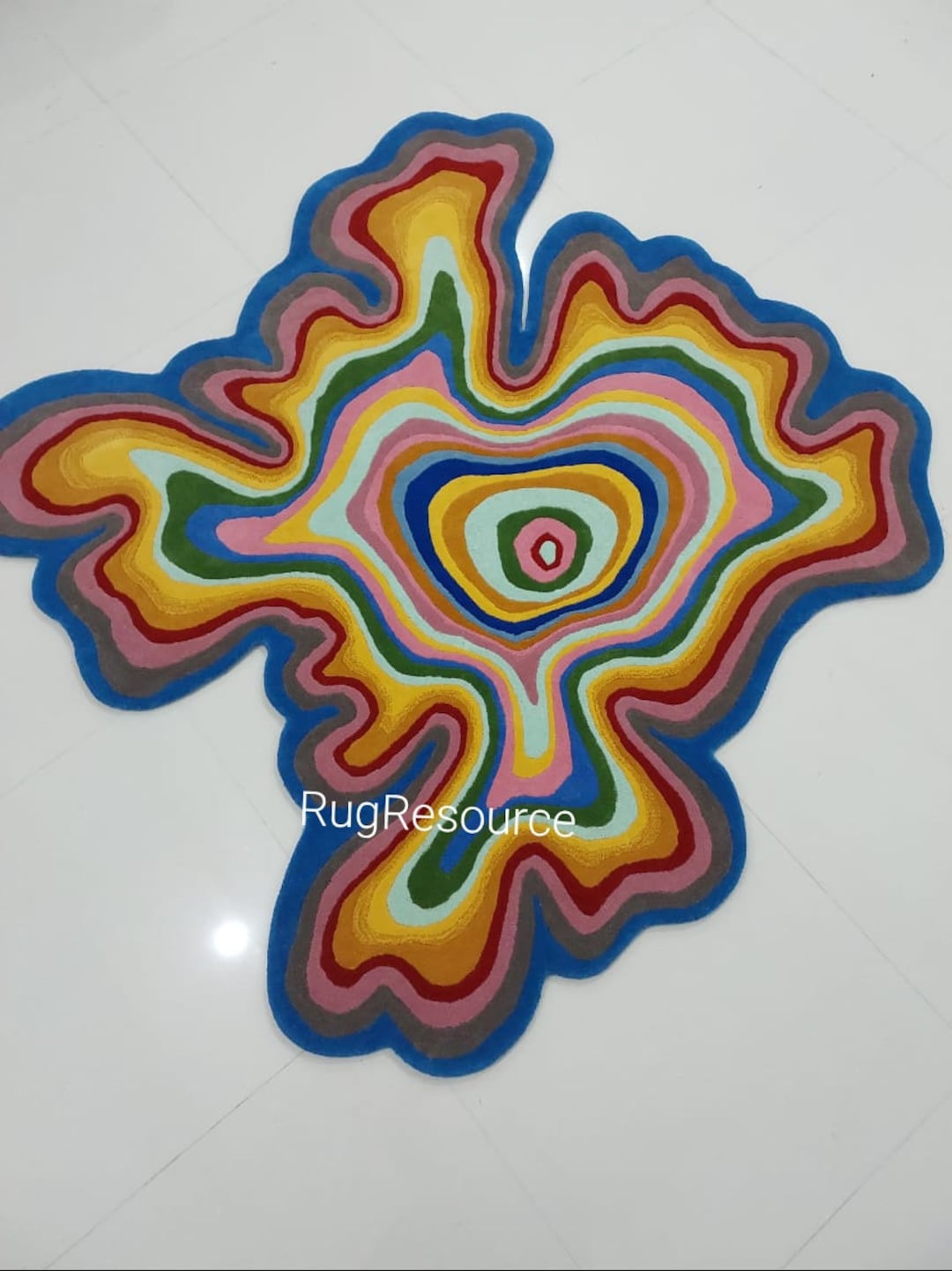 Minimalist Handmade Tufted Modern Abstract Woolen Amoeba Shape Rug for ...