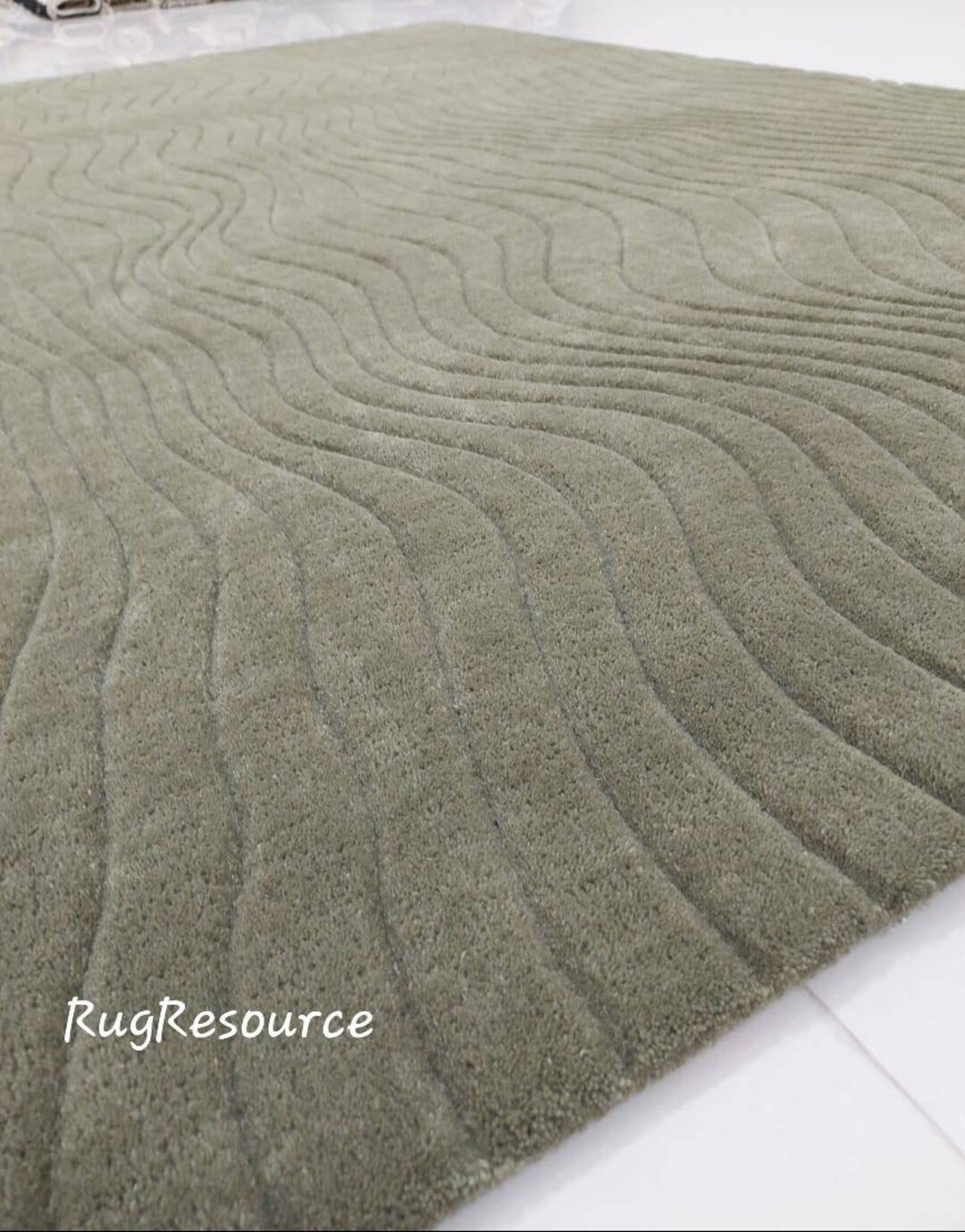 Sage Green 9x12 Premium Quality Wool Area Rug Handtufted Modern ...