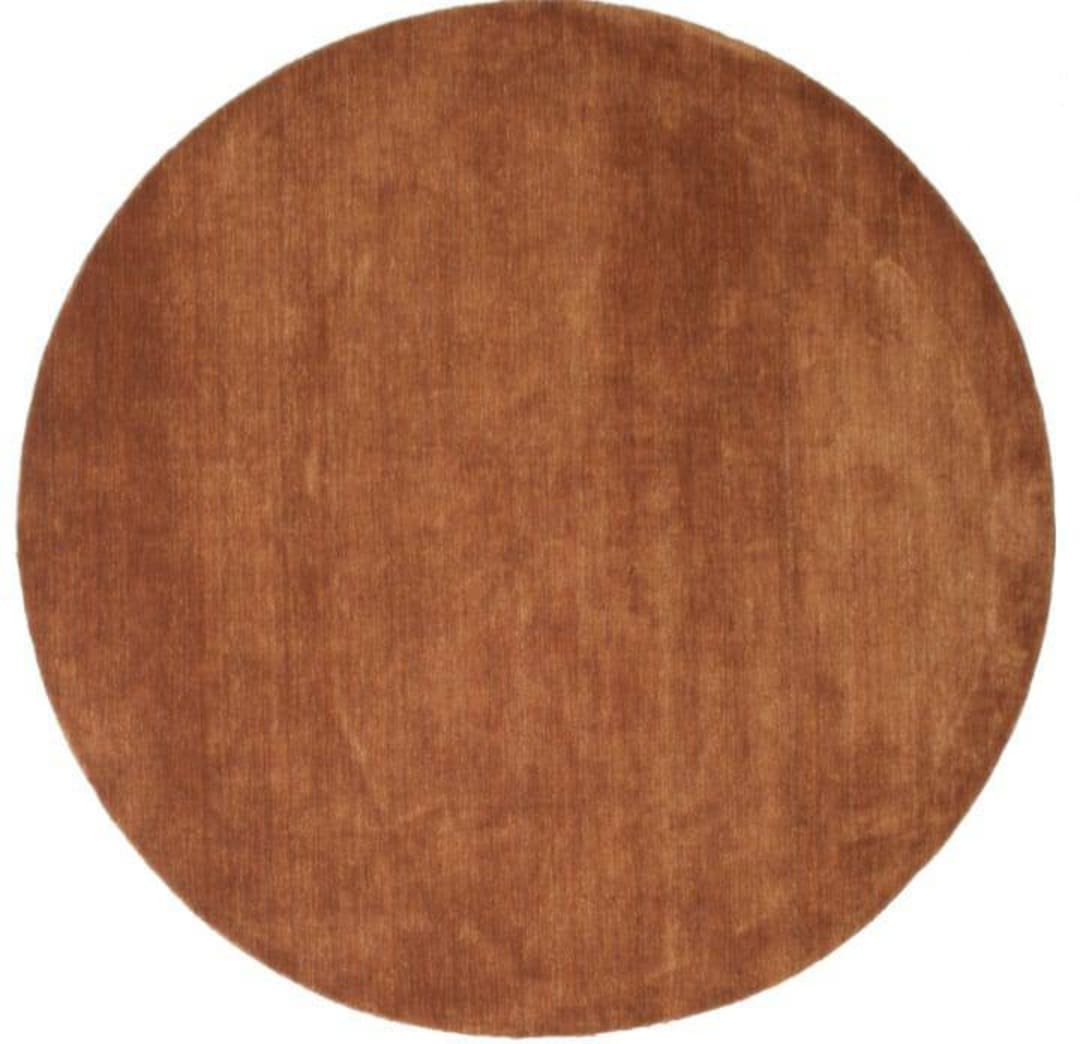 Bronze Copper Circle Rug Minimalist Modern Handtufted Area Rug for ...