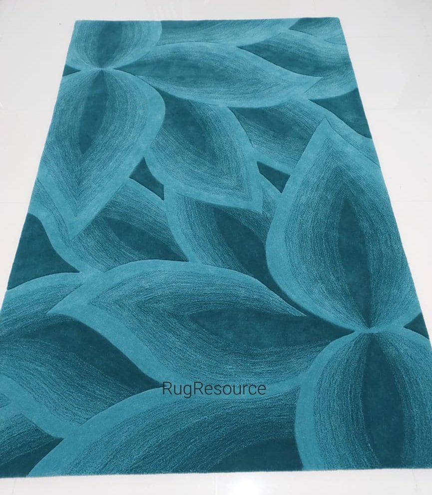 Floral Teal Blue Area Rug 8x10 9x12modern Abstract Handmade Gradient ...