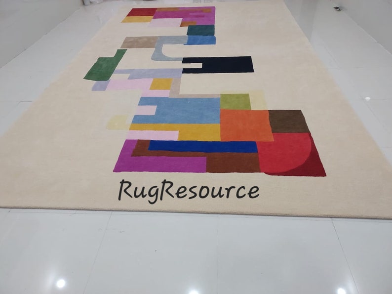 Handmade Modern Abstract Minimalist Tufted Textured Designer Woolen ...