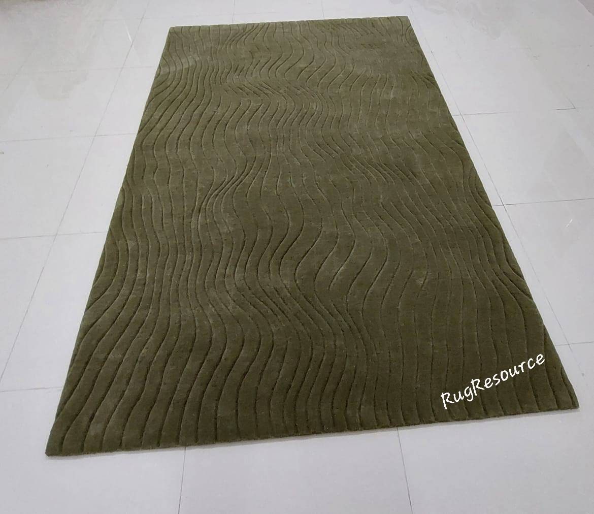 6x9 Sage Green Rug Premium Quality Wool Area Rug Handtufted Rug Modern ...