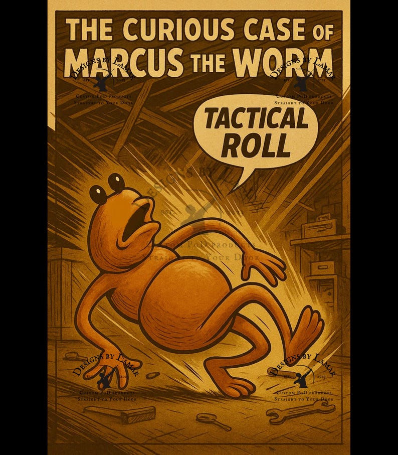 Marcus the Worm Comic - Funny Retro Parody - Tactical Roll - Vintage ...