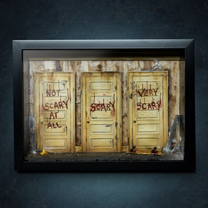 Framed Realistic three Scary Doors Stephen Kings IT Door Diorama ...