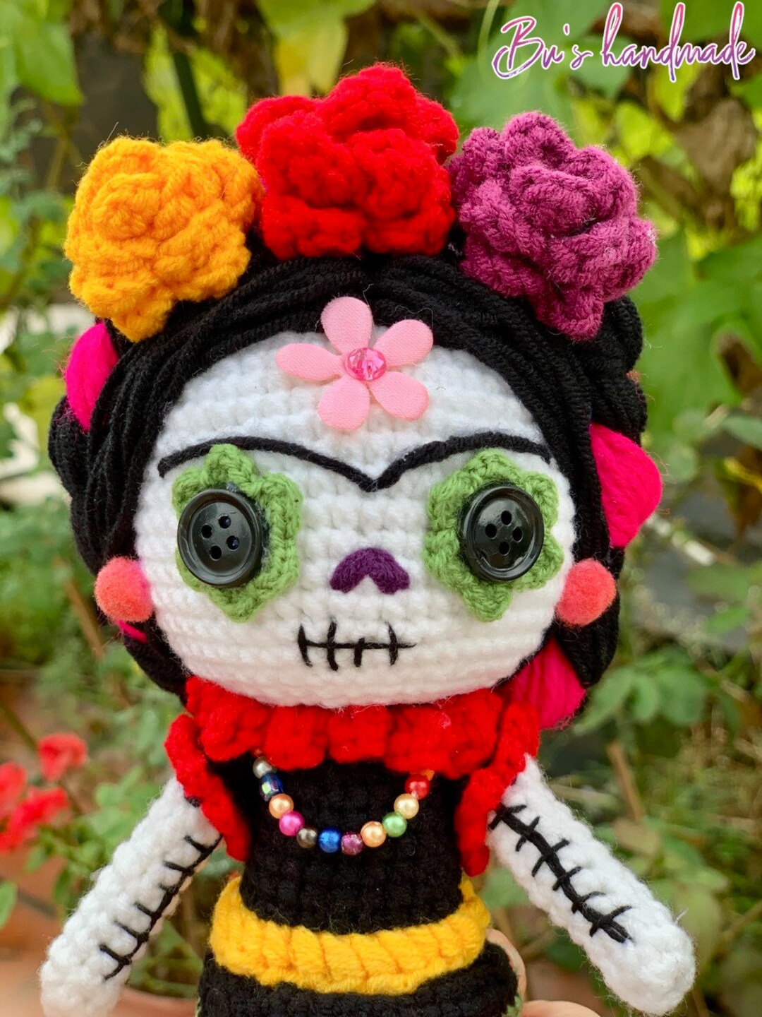 Crochet Skull Doll, Amigurumi Sugar Skull, Zombie Doll, Halloween Doll ...