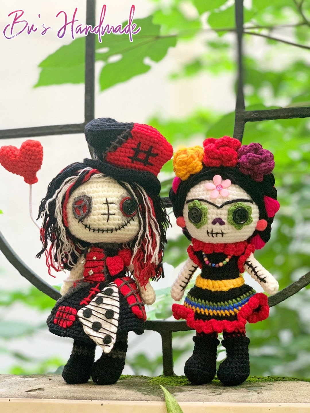 Crochet Goth Girl Doll: Amigurumi Sugar Skull, Halloween Zombie Doll - Etsy