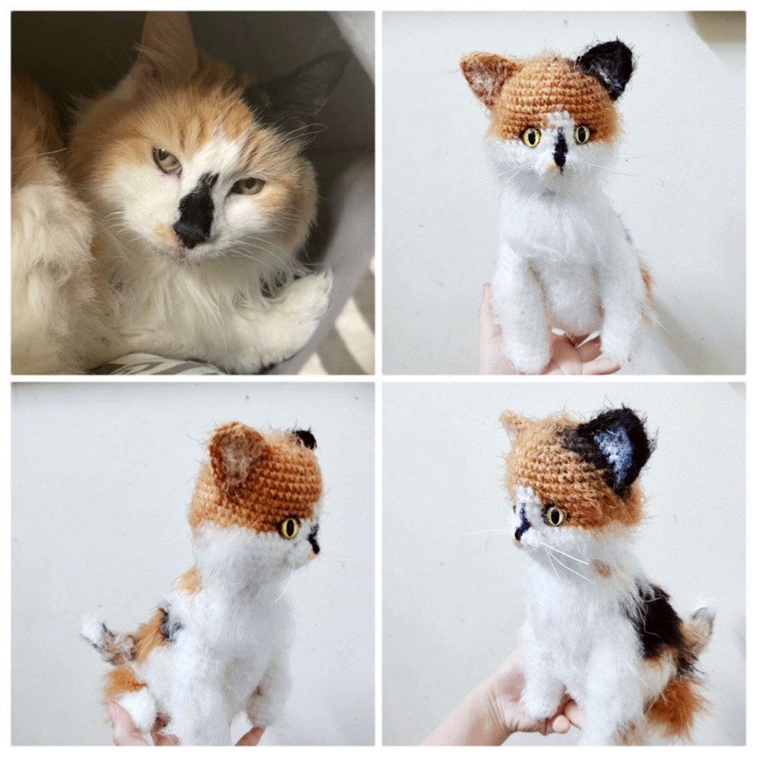 Custom Cat Plush, Custom Crochet Cat, Custom Stuffed Cat, Pet Memorial Plush, Custom Stuffed ...
