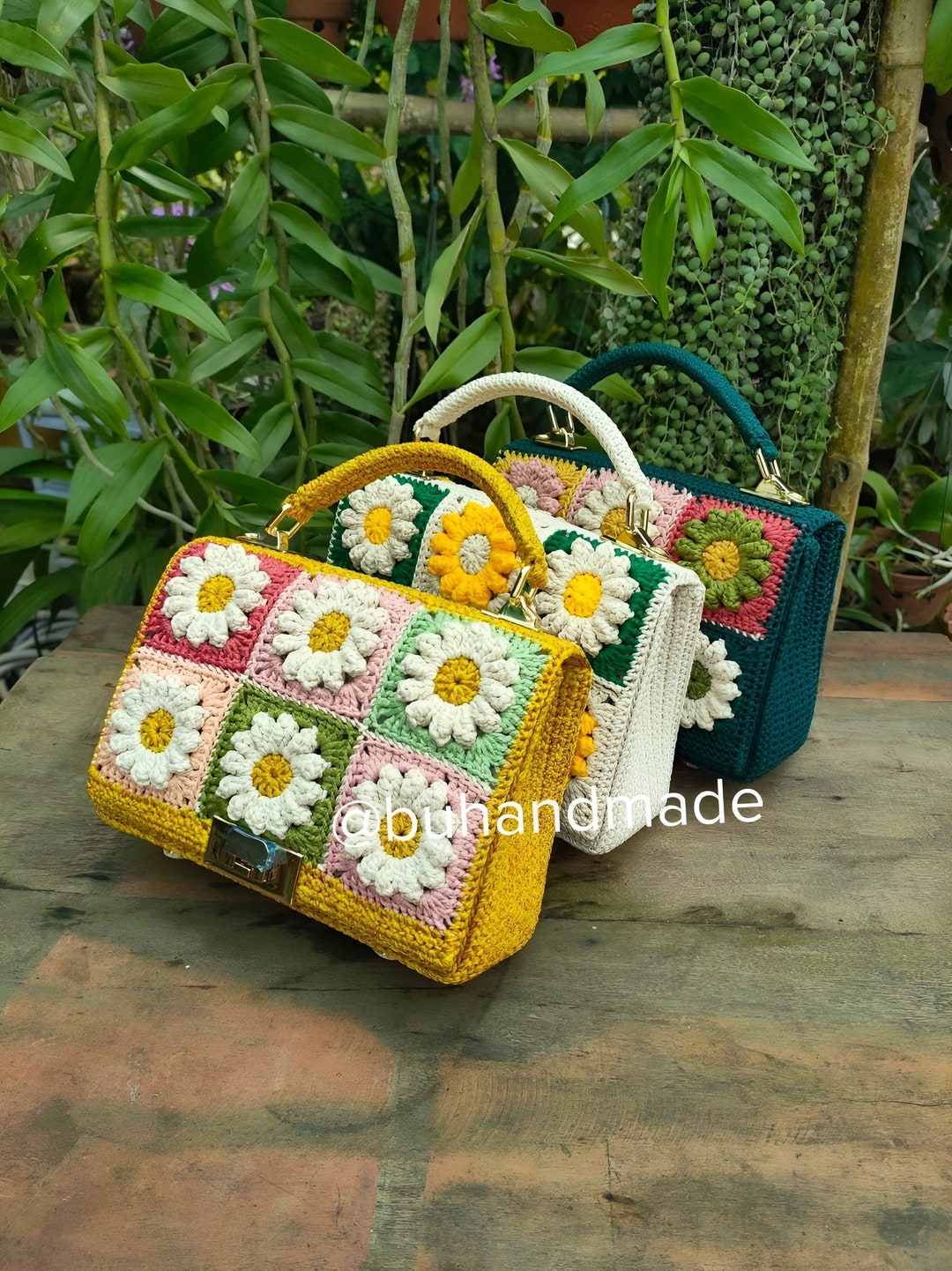 Crochet Flower Bag, Flower Shoulder Bag, Knitted Bag for Women ...