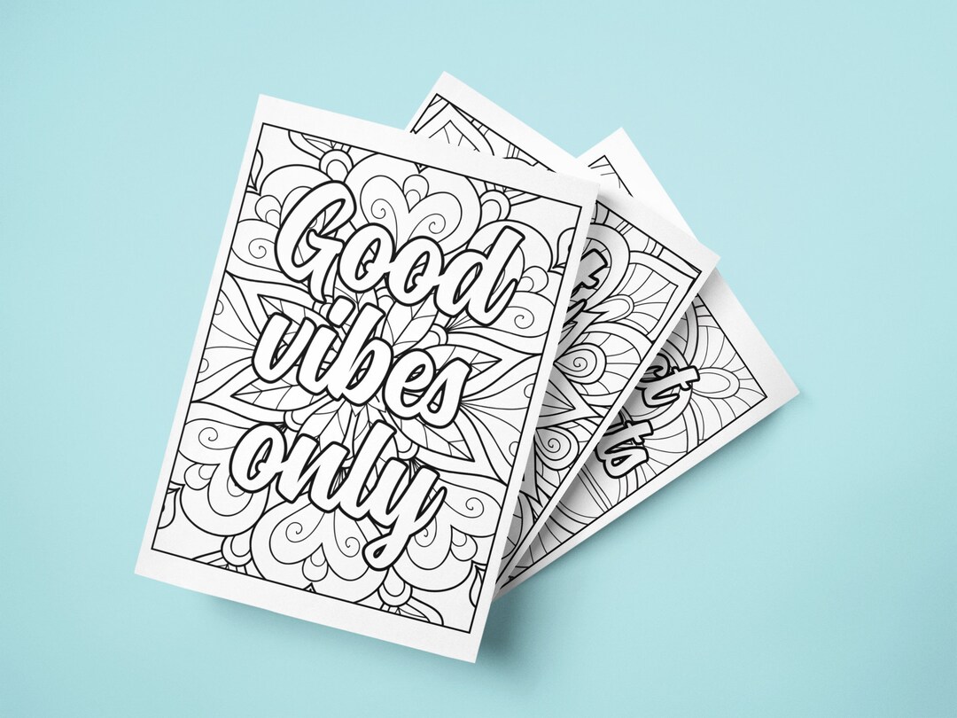 60 Motivational Coloring Pages - Instant Download - Printable PDF - Etsy