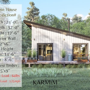 24'x32' Cabin Loft House Plan : 3bed 2bath I Barnhouse Family Floor ...
