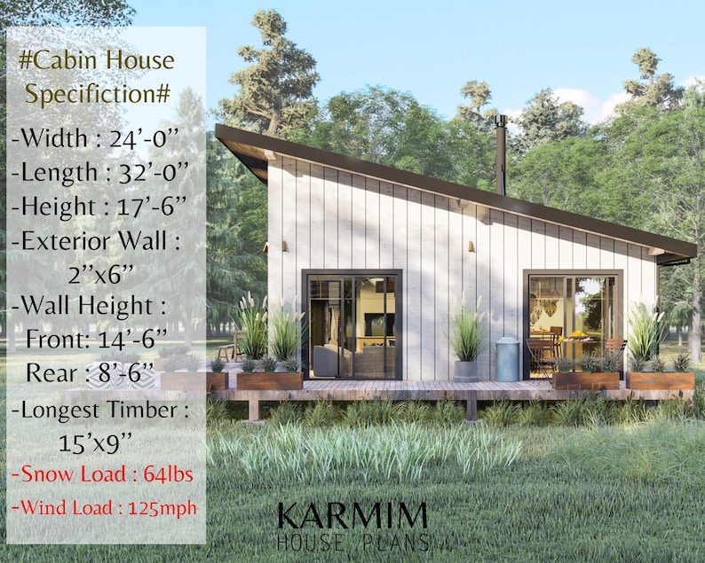 24'x32' Cabin Loft House Plan : 3bed 2bath I Barnhouse Family Floor ...