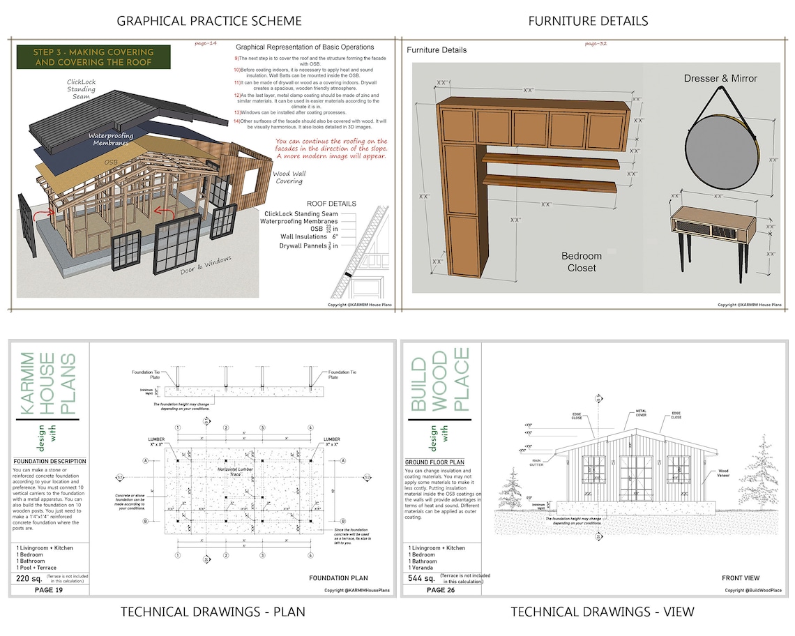 Small House Plan10 X 22 Tiny House Blueprint Architectural - Etsy Canada