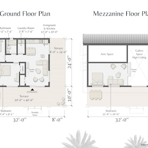 24'x32' Cabin Loft House Plan : 3bed 2bath I Barnhouse Family Floor ...