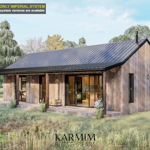 20'x44' Barn Village Houses Plan : 2bed 1.5bath I Barn House Blueprint ...