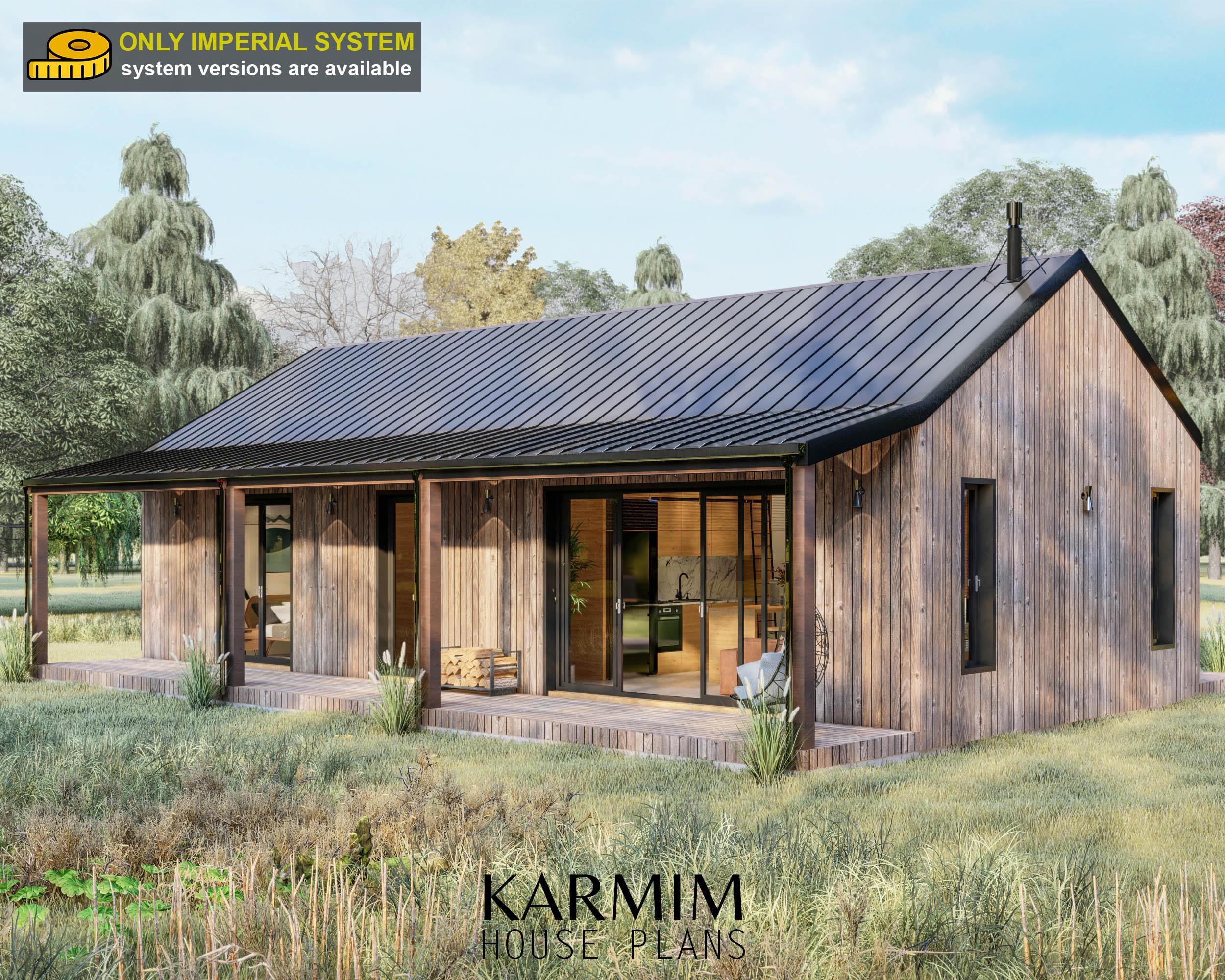 20'x44' Barn Village Houses Plan : 2bed 1.5bath I Barn House Blueprint ...