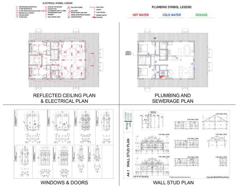 28x42 Modern Barndominium Cabin House 2 Bedroom 1176 Sq Ft Plan Tiny ...