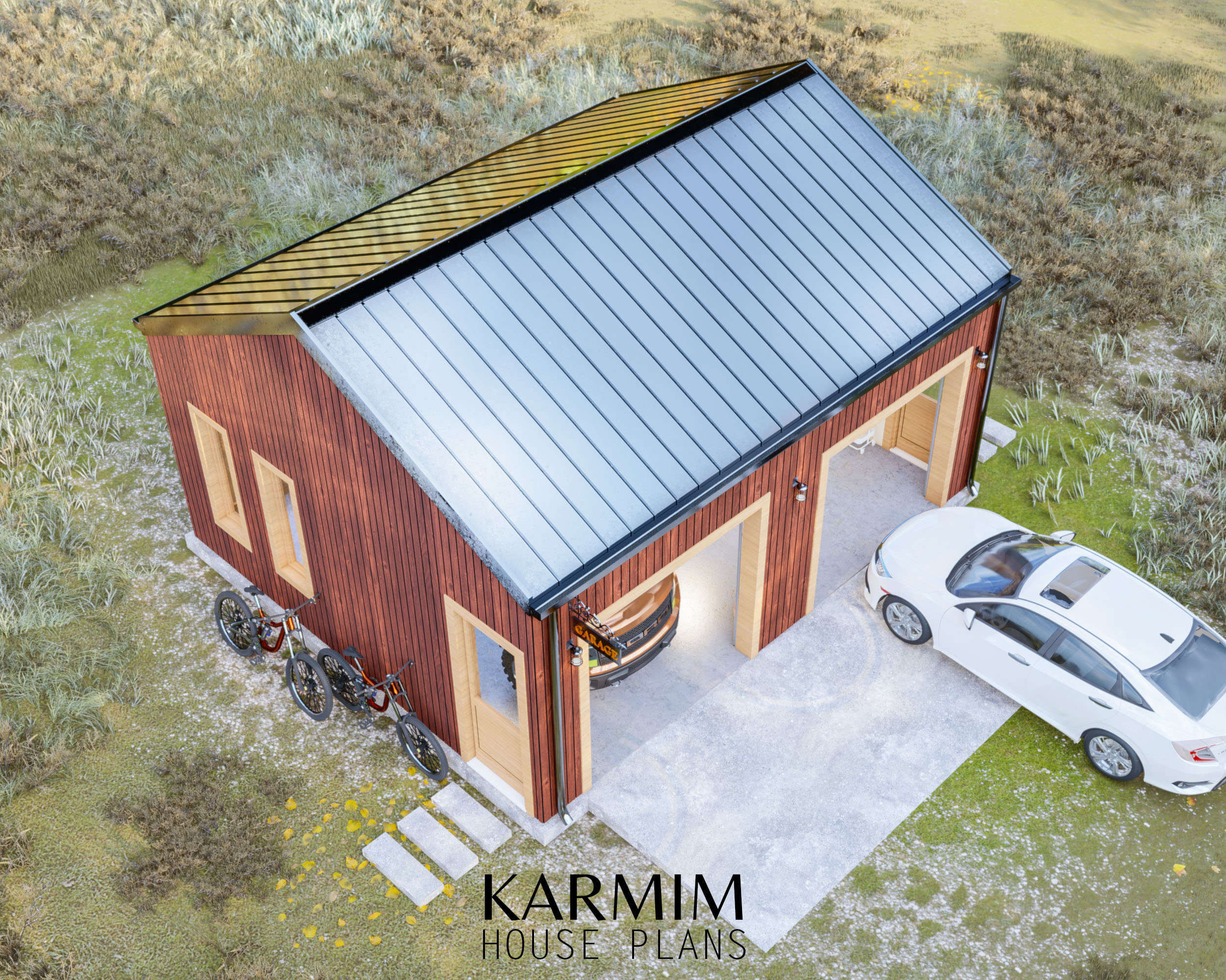2-car Carport Plan : 20'x24' Modern Garage Blueprints 480SF (PDF ...