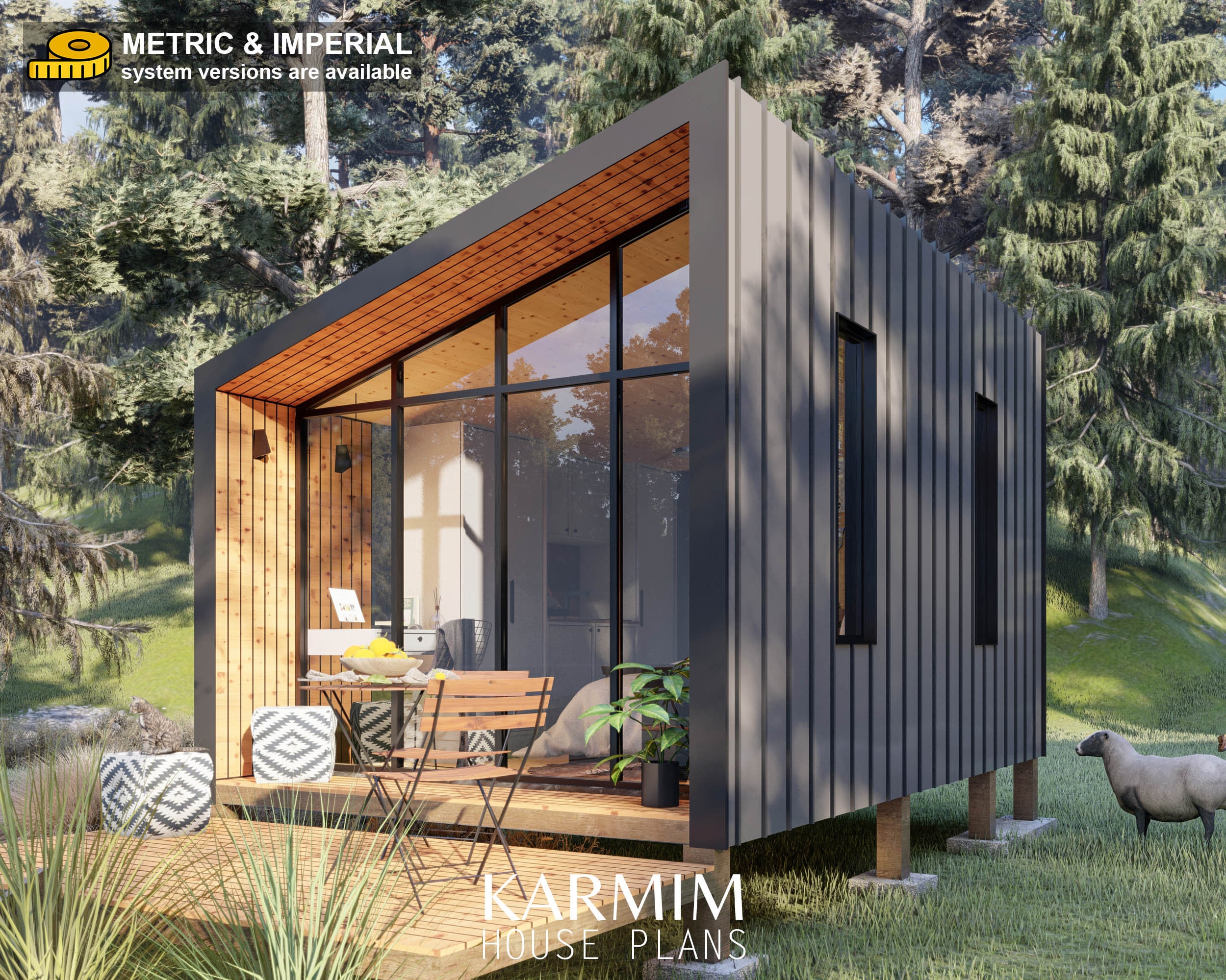 Modern Cabin House Plans,10x18, Cottage Floor Plans ,1 Bedroom. Small ... Modern Cabin House Plans,10x18, Cottage Floor Plans ,1 Bedroom. Small ...