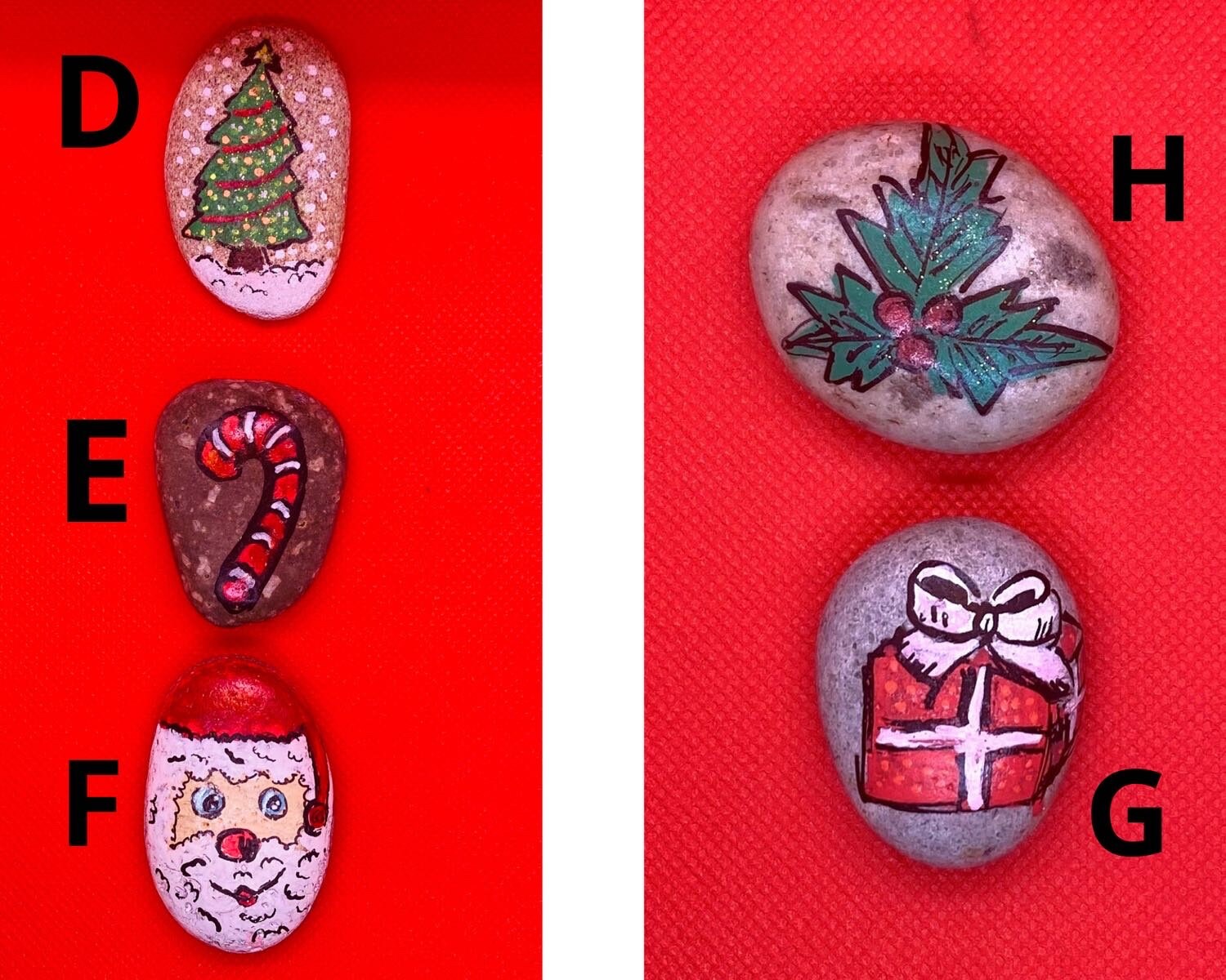 Christmas Xmas Presents Hand-painted Stones • Xmas Collection ...