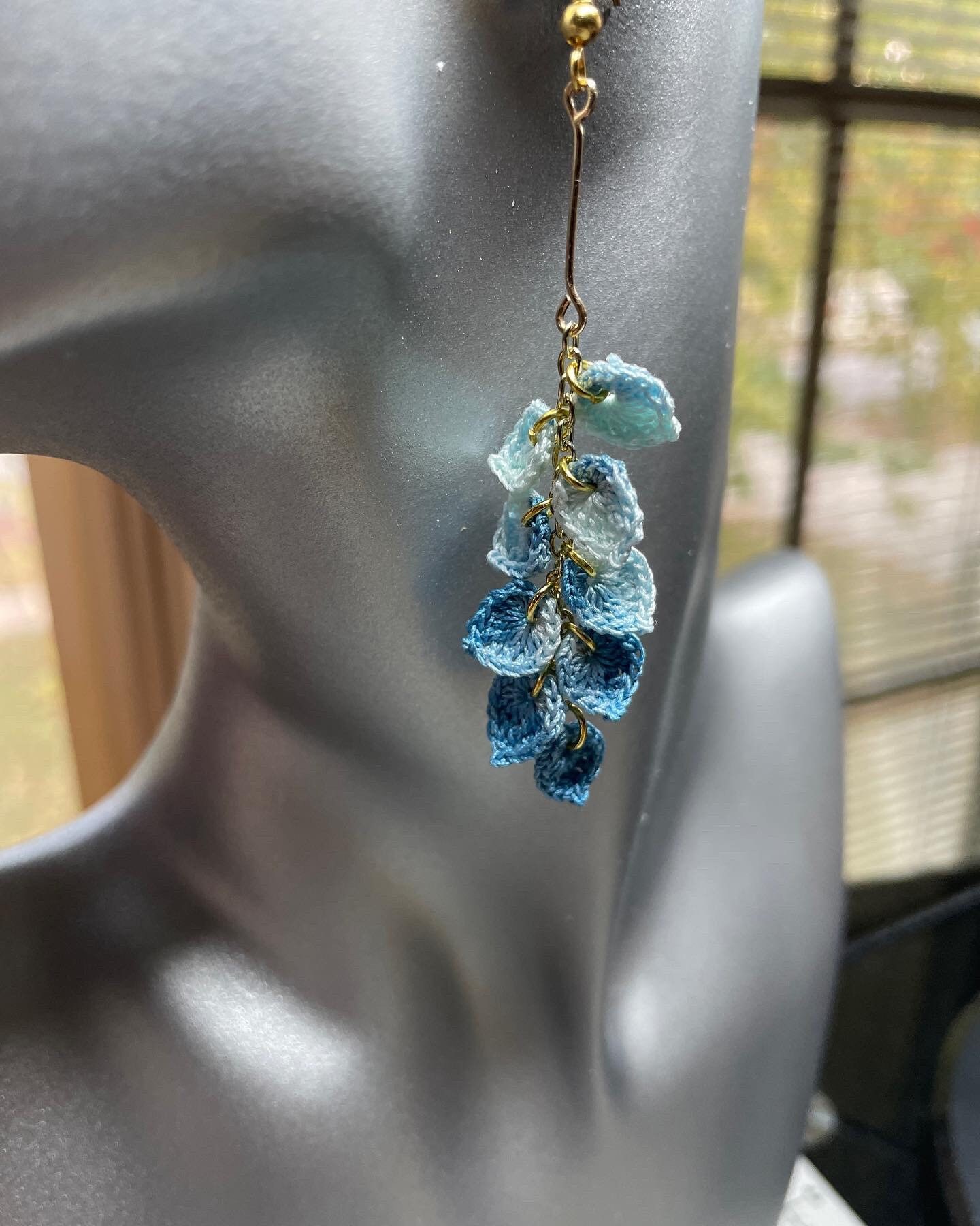 Miniature/ Micro Crochet Small Leaves Earrings, Handmade/hand Assembled ...