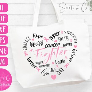 Cancer Fighter Svg, Breast Cancer Svg, Awareness Shirt Svg, Pink Ribbon ...