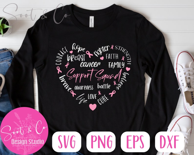 Cancer Support Squad Svg Breast Cancer Svg Awareness Shirt - Etsy